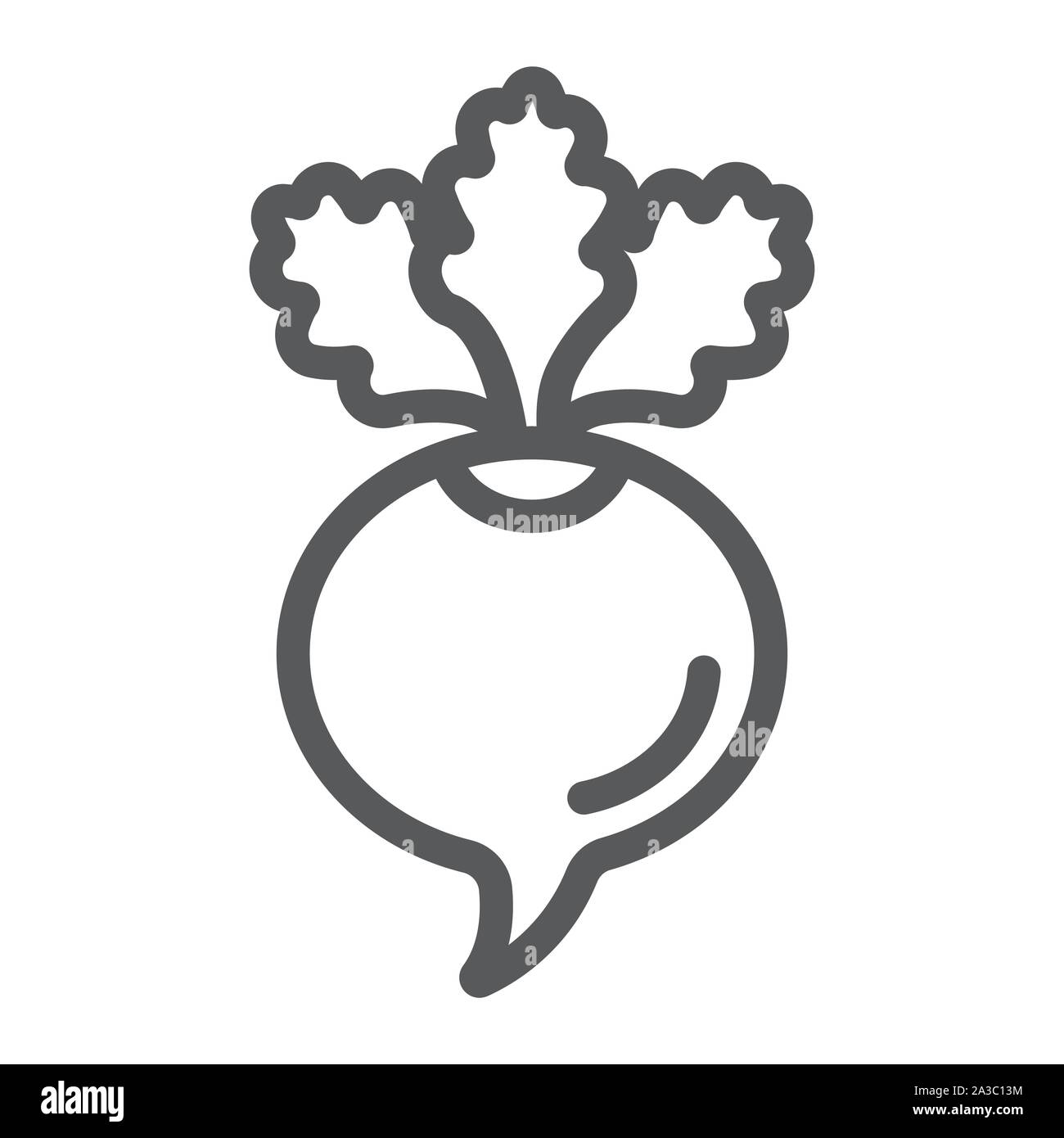 Beetroot line icon, beet and vegetable, vitamin sign, vector graphics ...