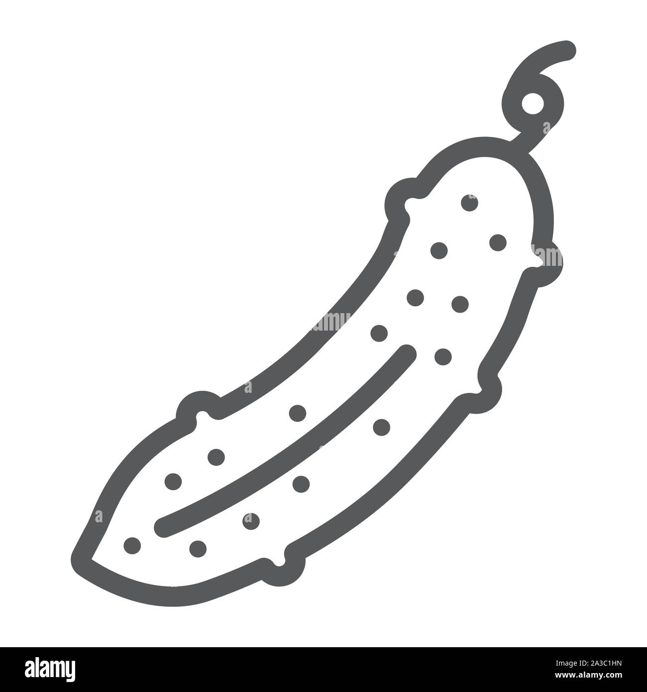 Cucumber line icon, fresh and vegetable, vitamin sign, vector graphics ...