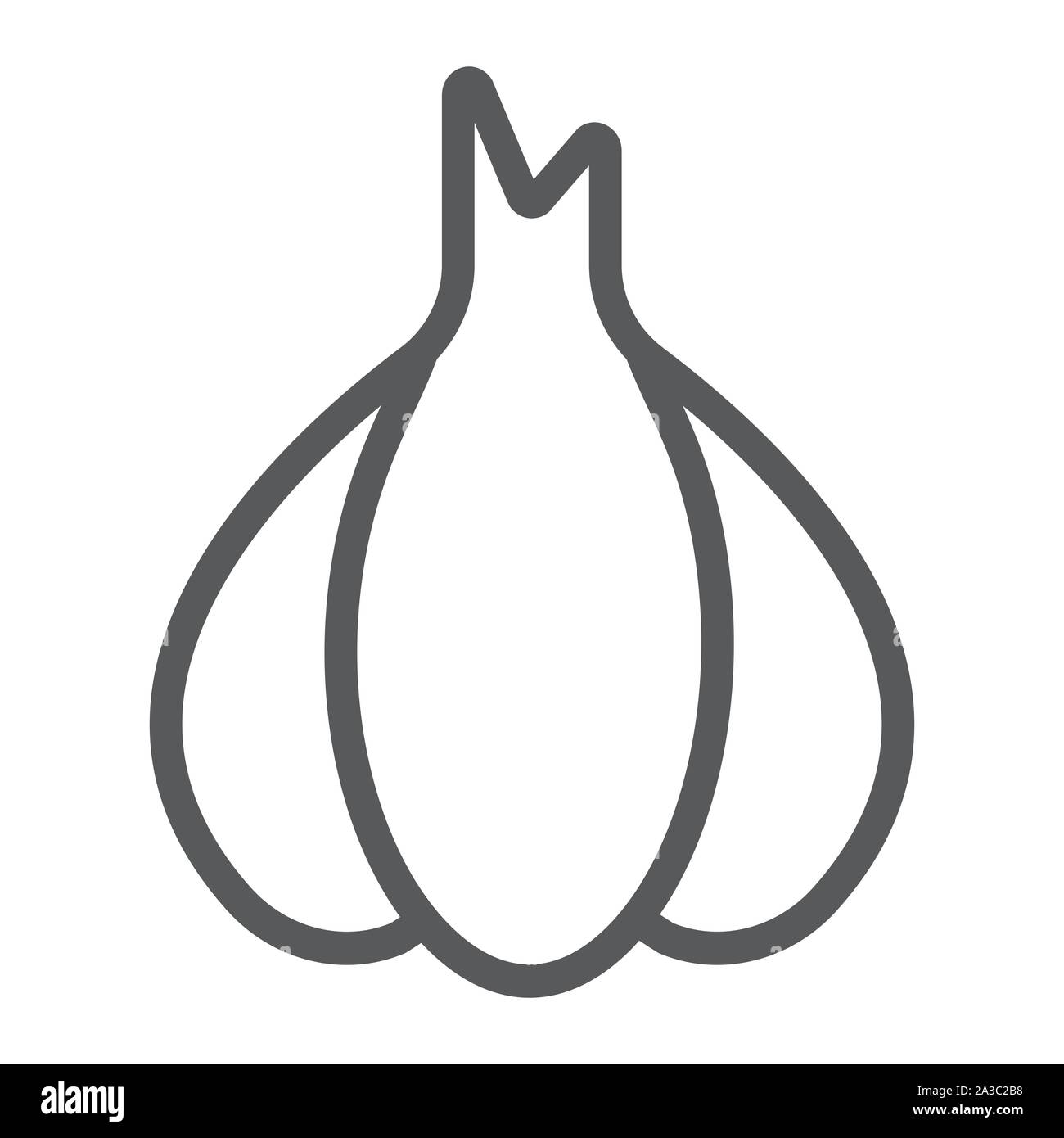 Garlic line icon, pungent and vegetable, clove sign, vector graphics, a ...