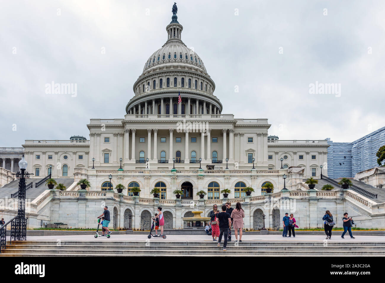 Washington DC, USA - June 9, 2019: Back view of the Capitol Building ...