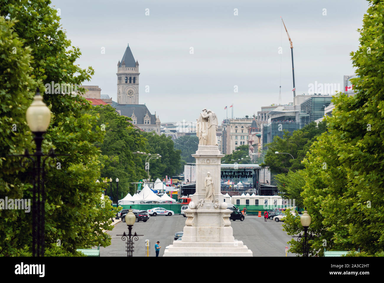 Washington DC, USA - June 9, 2019: View of The Peace Monument, also ...