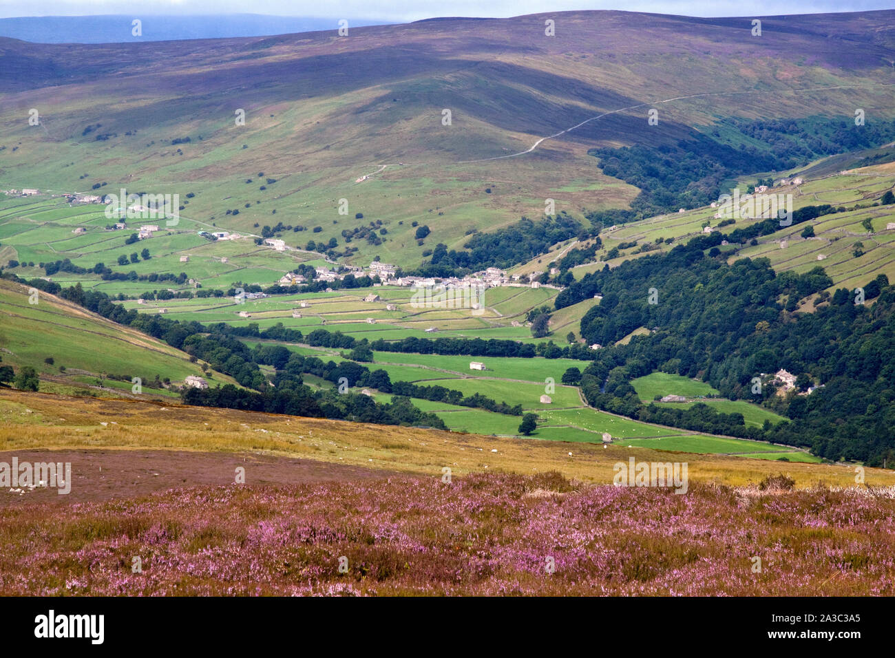 View towards Gunnerside, Swaledale, Yorkshire Stock Photo - Alamy