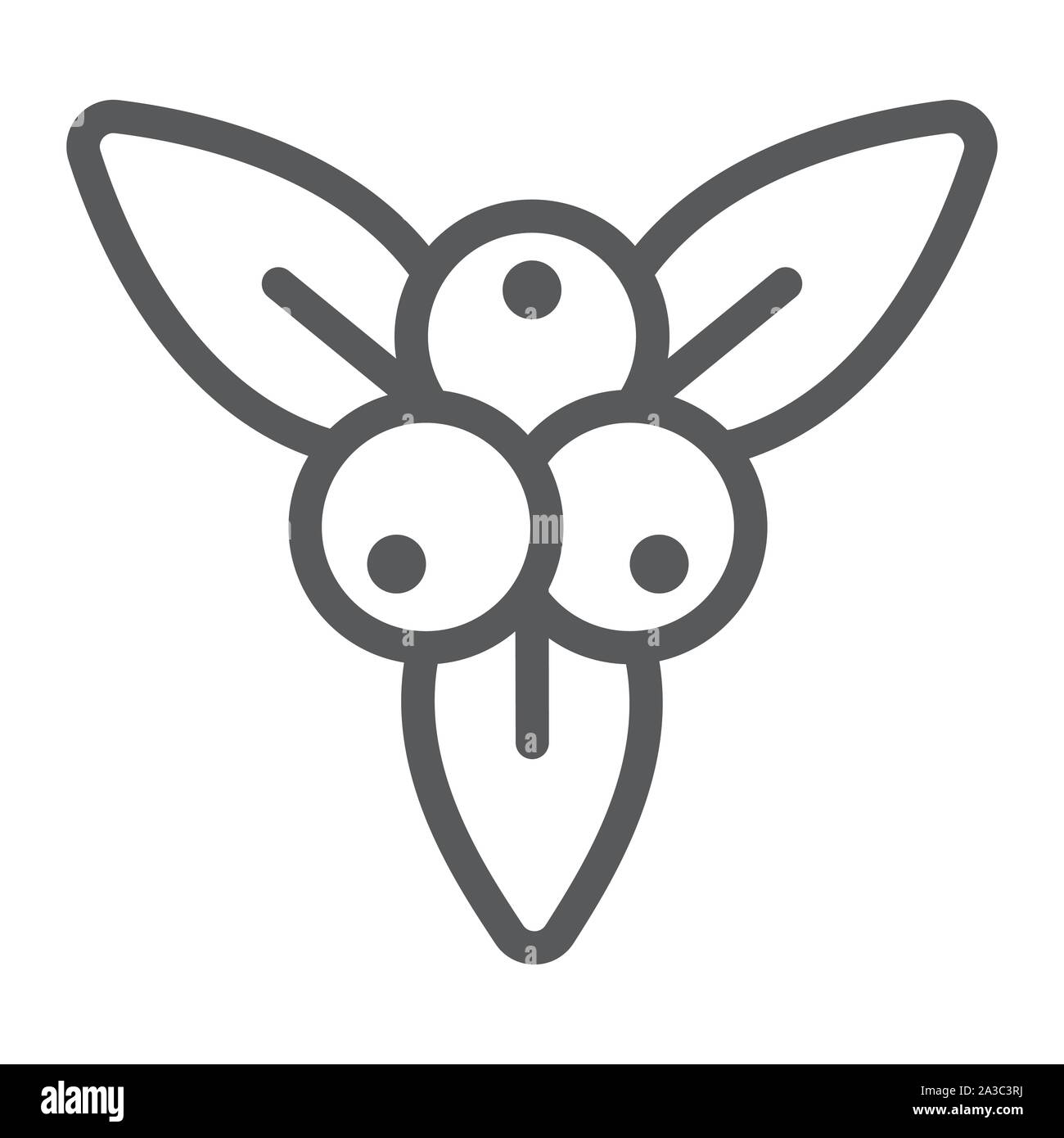 Juniper berry line icon, branch and growth, plant sign, vector graphics ...