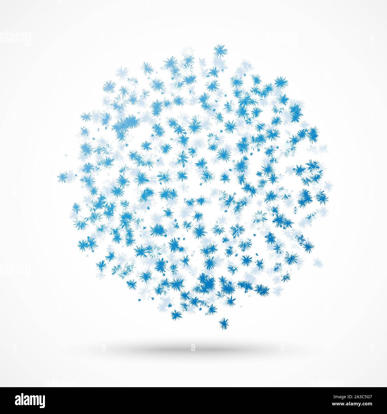 White blue snowball from snowflake vector illustration isolated on ...