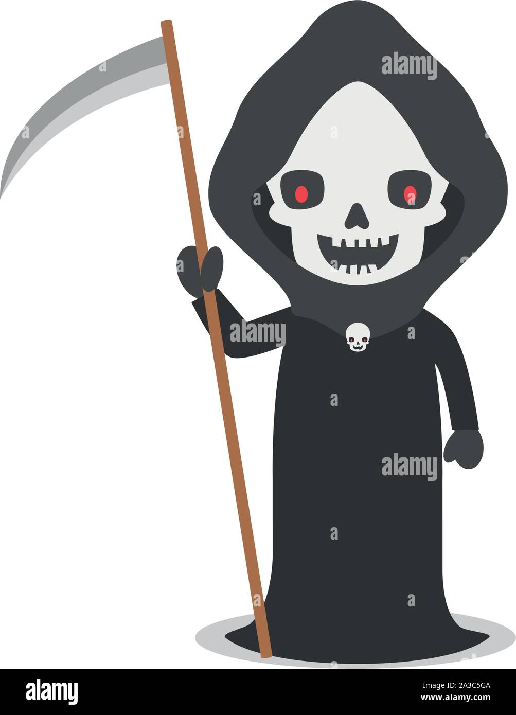 Cartoon illustration of angel of death with scythe Stock Vector Image ...