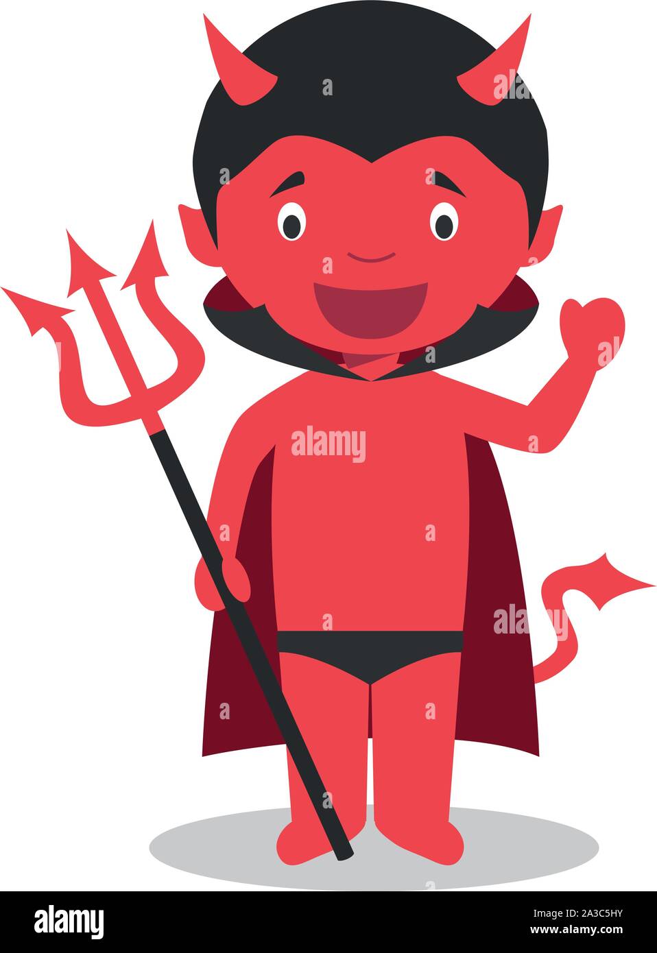 Cartoon illustration of a funny devil for children Stock Vector Image ...