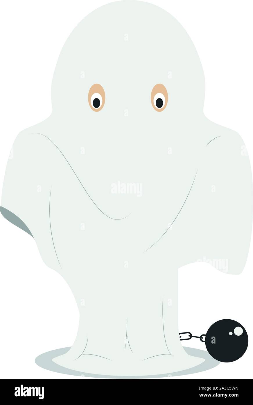 Cartoon illustration of a funny ghost for children Stock Vector Image ...