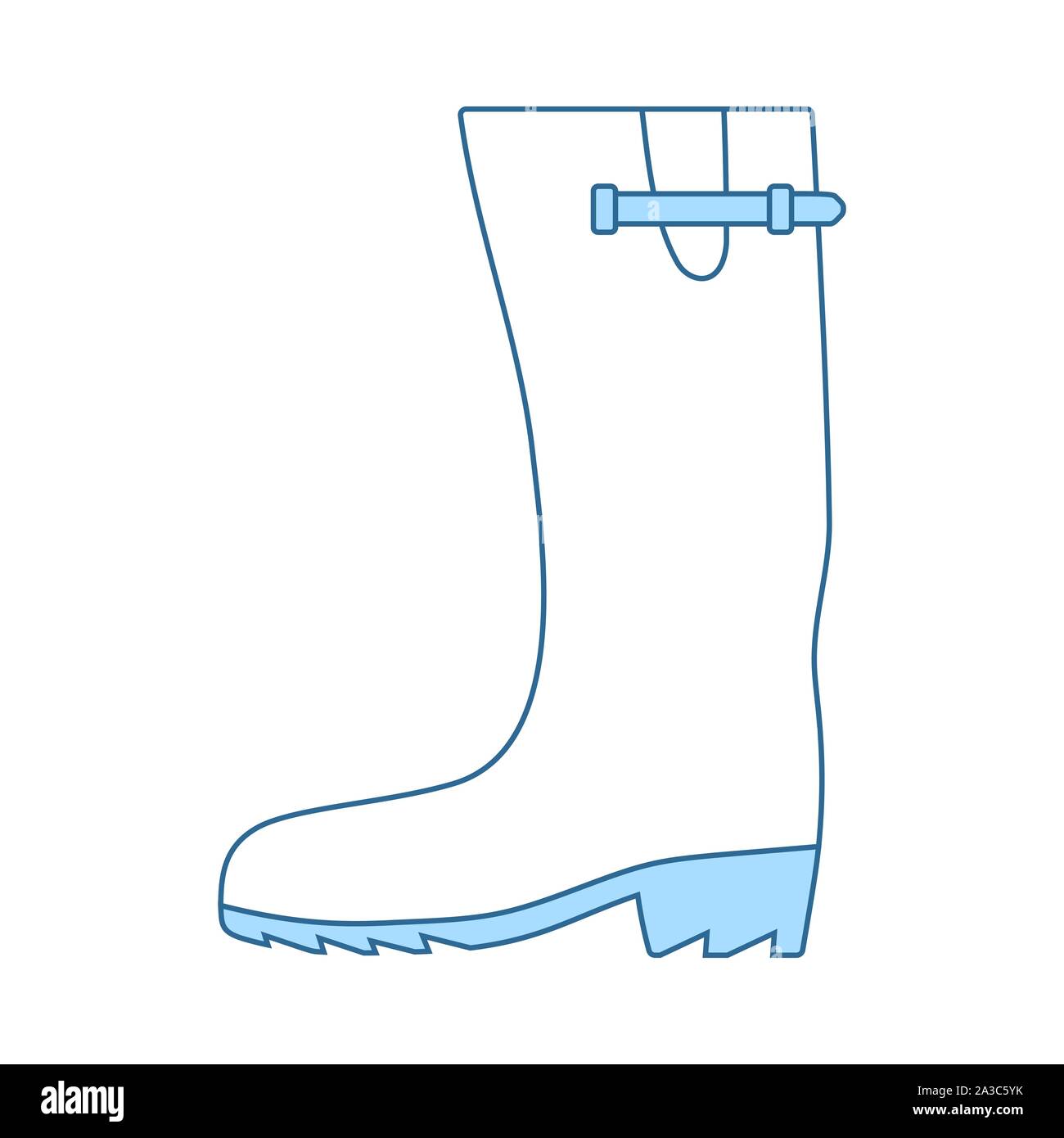 Rubber Boot Icon. Thin Line With Blue Fill Design. Vector Illustration ...
