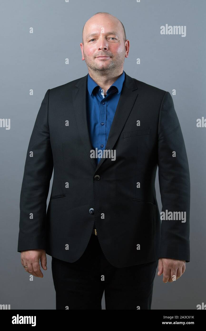 Dresden, Germany. 01st Oct, 2019. Thomas Prantl (AfD) stands in front ...