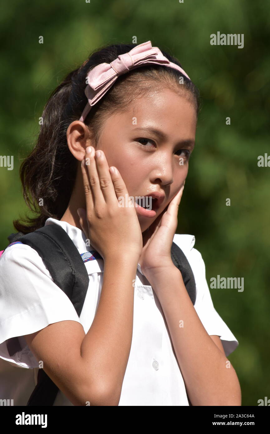 Shocked Young Filipina Girl Student Wearing Uniform Stock Photo - Alamy