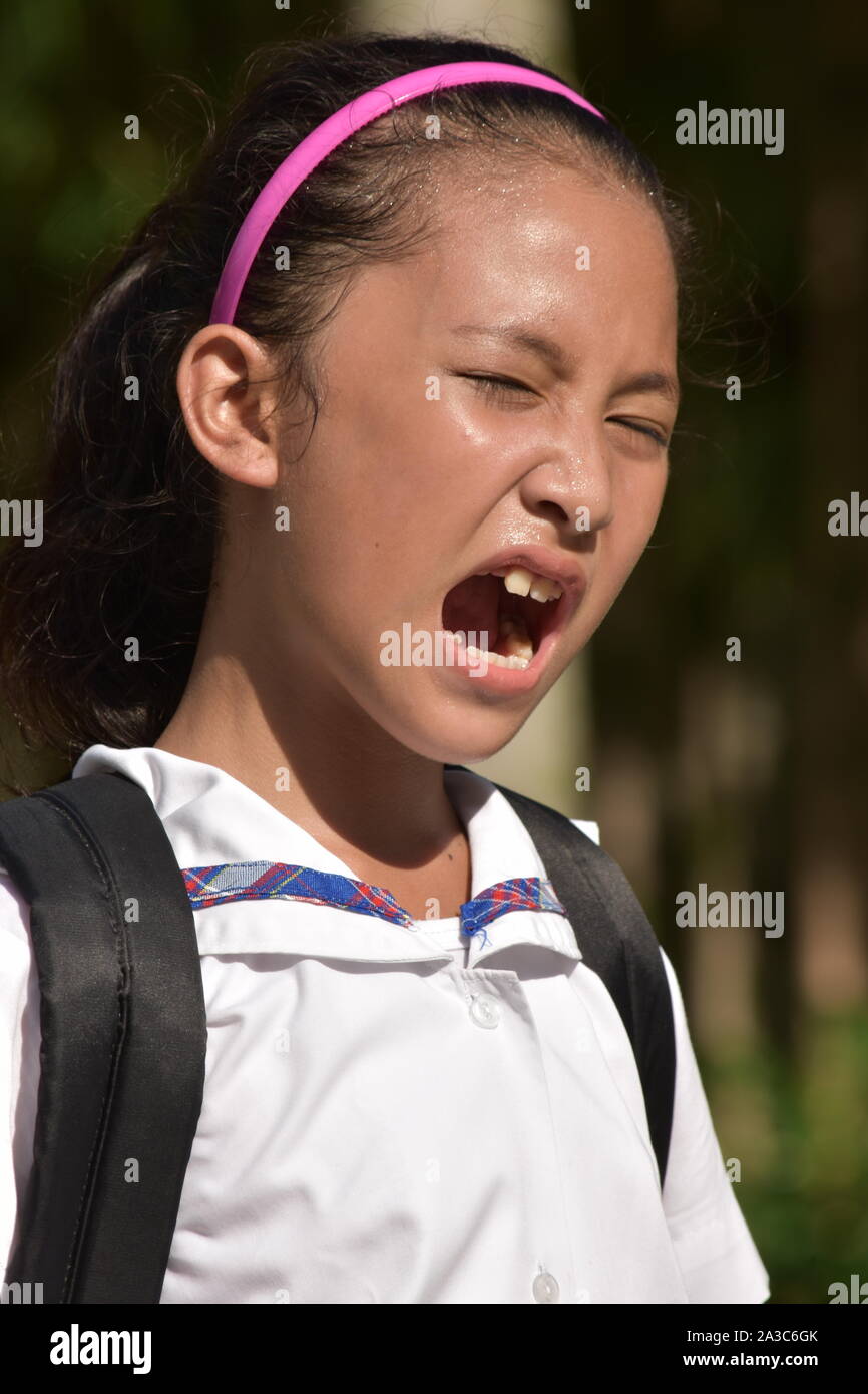 A Stressed Student Teenager School Girl Stock Photo - Alamy