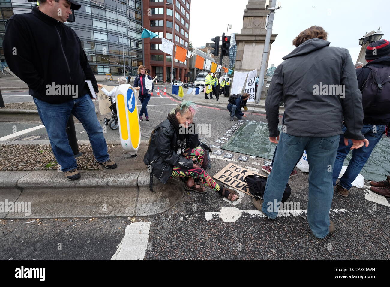 Lambeth Bridge blocked by XR Stock Photo - Alamy