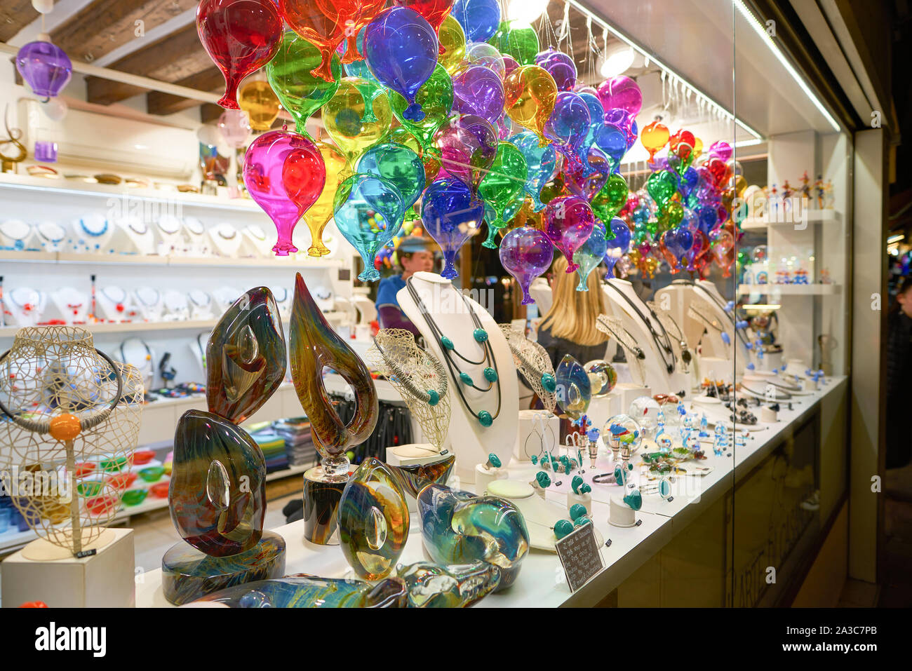 VENICE, ITALY - CIRCA MAY, 2019: display window of a shop in Venice ...