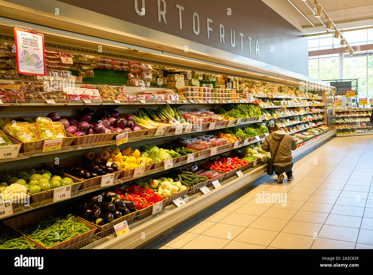 VENICE, ITALY - CIRCA MAY, 2019: produce on display at InterSPAR ...
