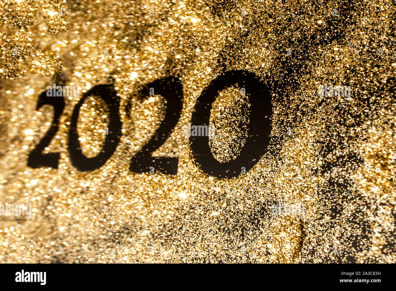 Happy New Year 2020. Creative Collage of numbers two and zero made up ...