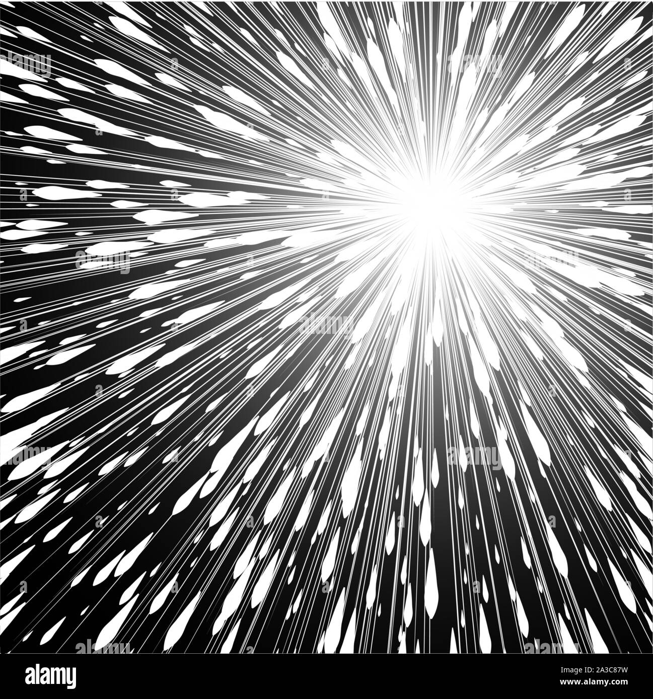 Light rays. Comic book black and white radial lines background ...