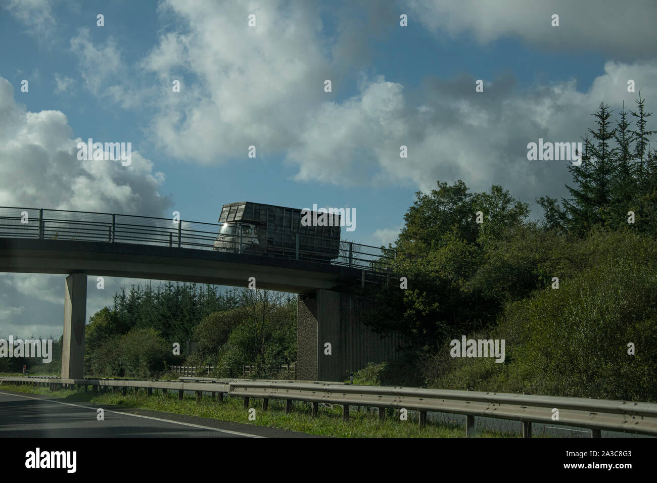 farmer placed old lorry on the bridge over A30 to stop people coming on ...