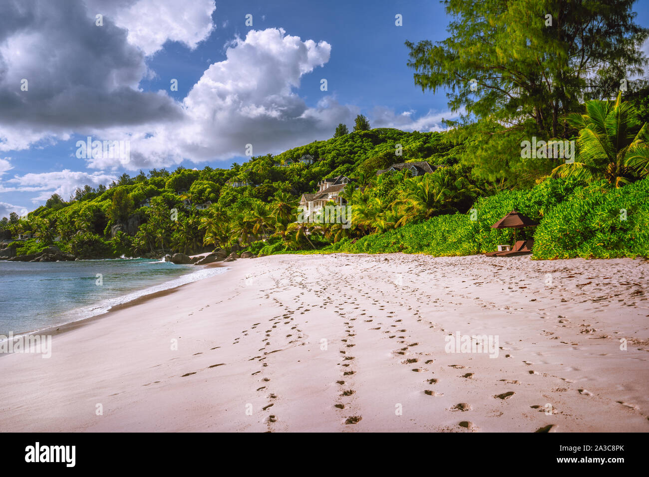 Beautiful exotic Anse Intendance beach on Mahe island, Seychelles Stock ...