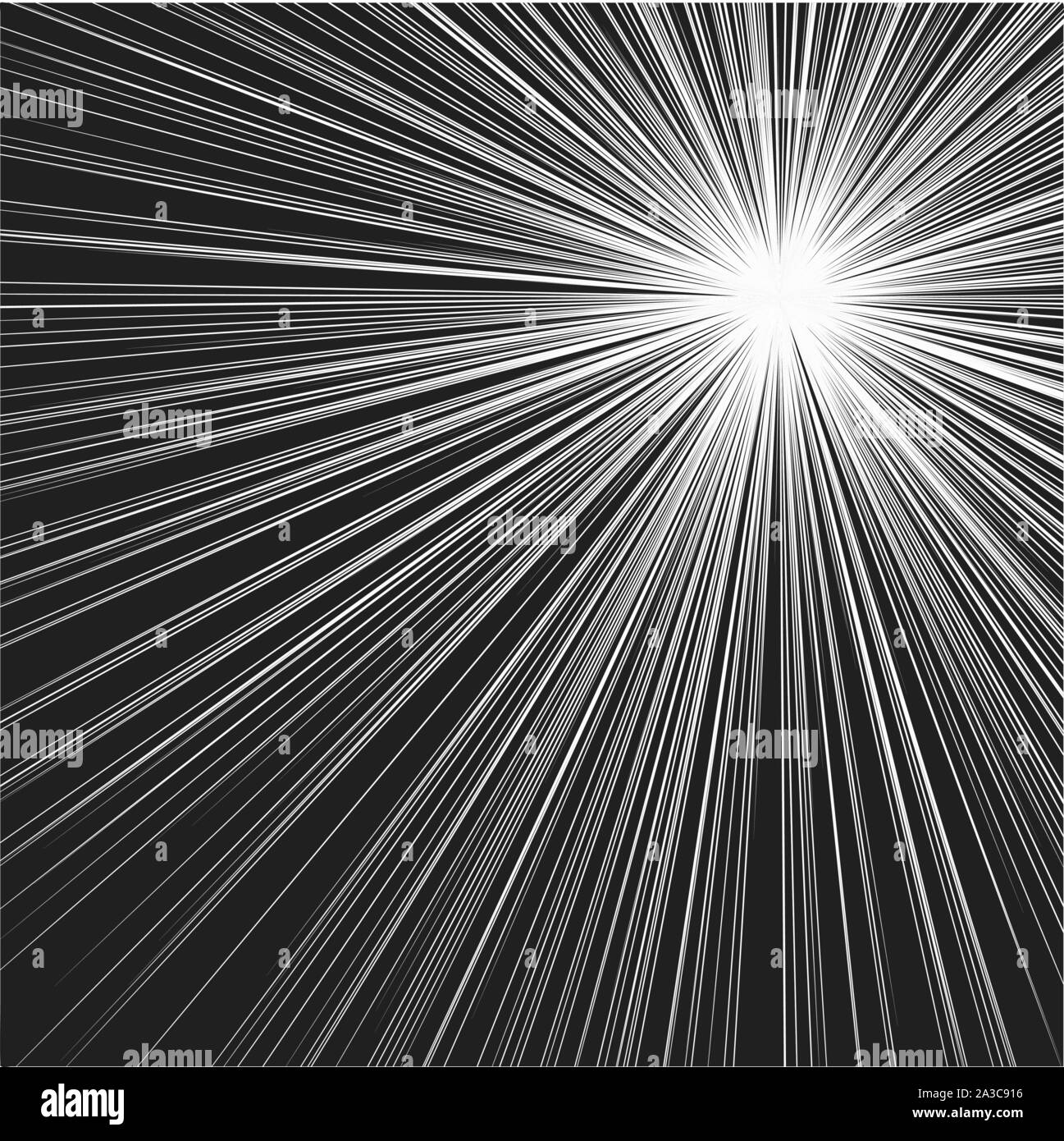 Light rays. Comic book black and white radial lines background ...