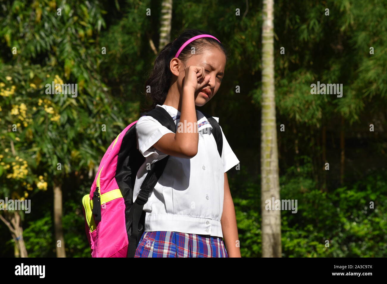 An A Tearful Female Student Stock Photo - Alamy