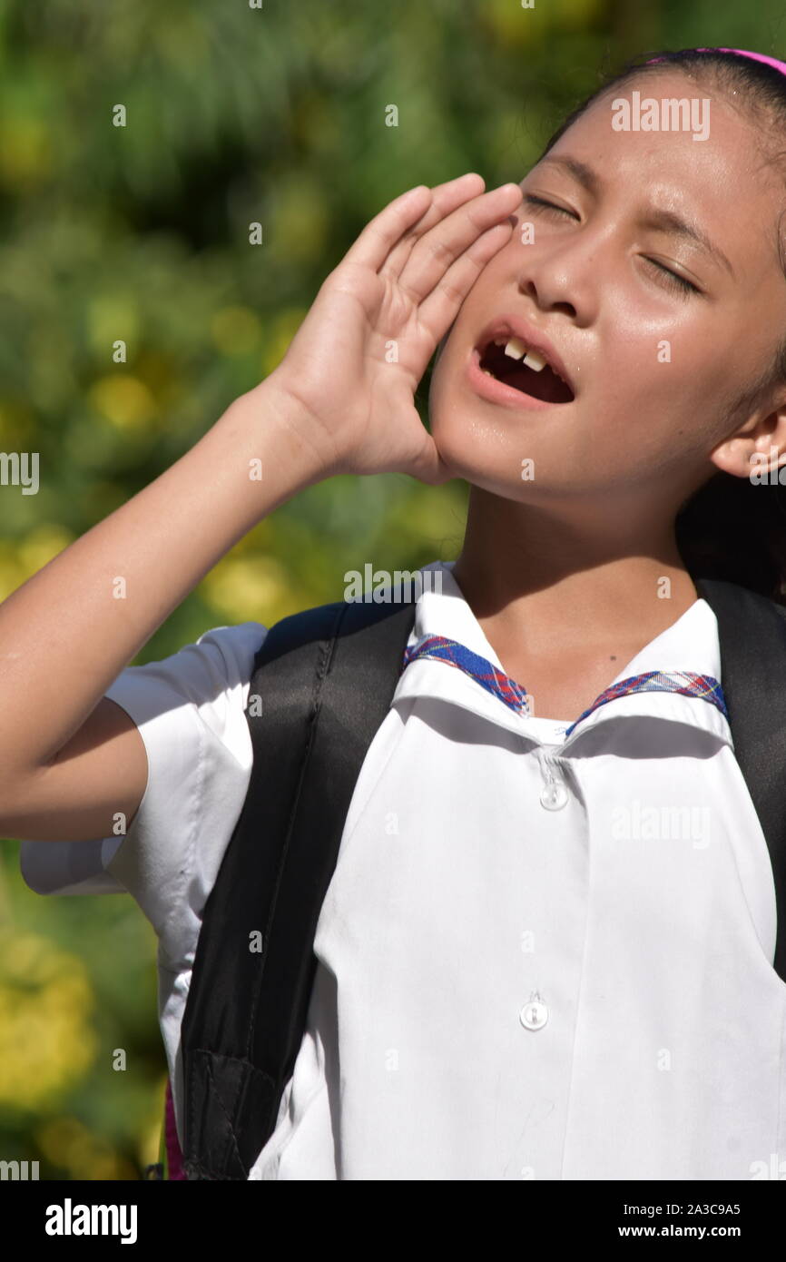 A Girl Student Shouting Stock Photo - Alamy