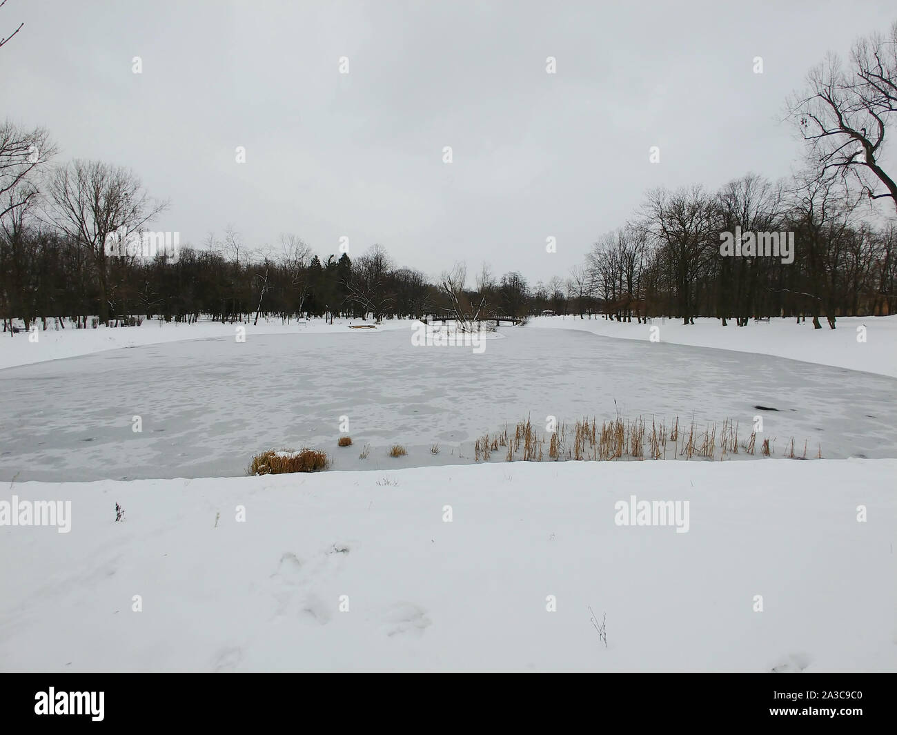 The view of the frozen lake Stock Photo - Alamy