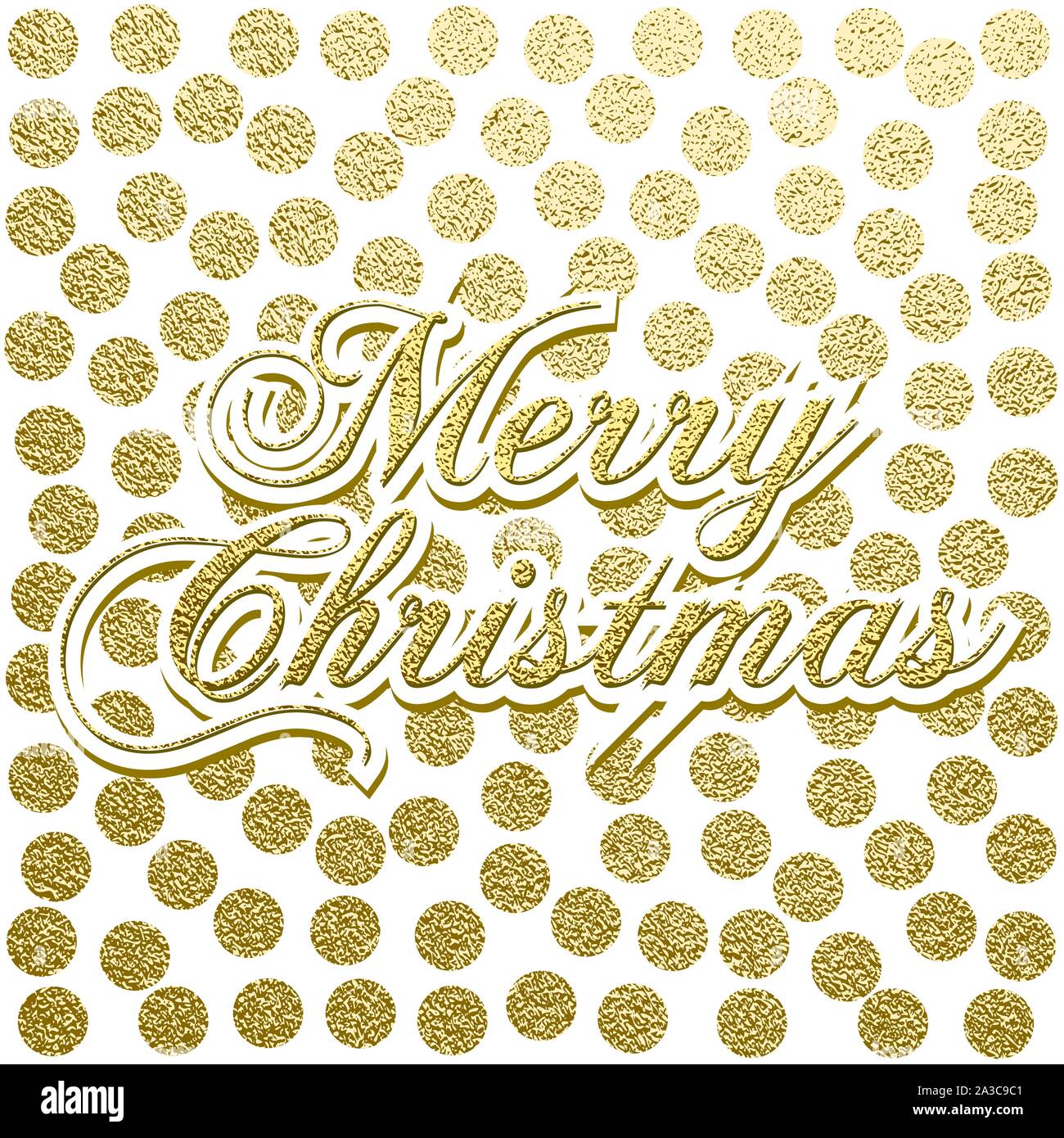 Merry Christmas gold glittering lettering design. Vector illustration ...