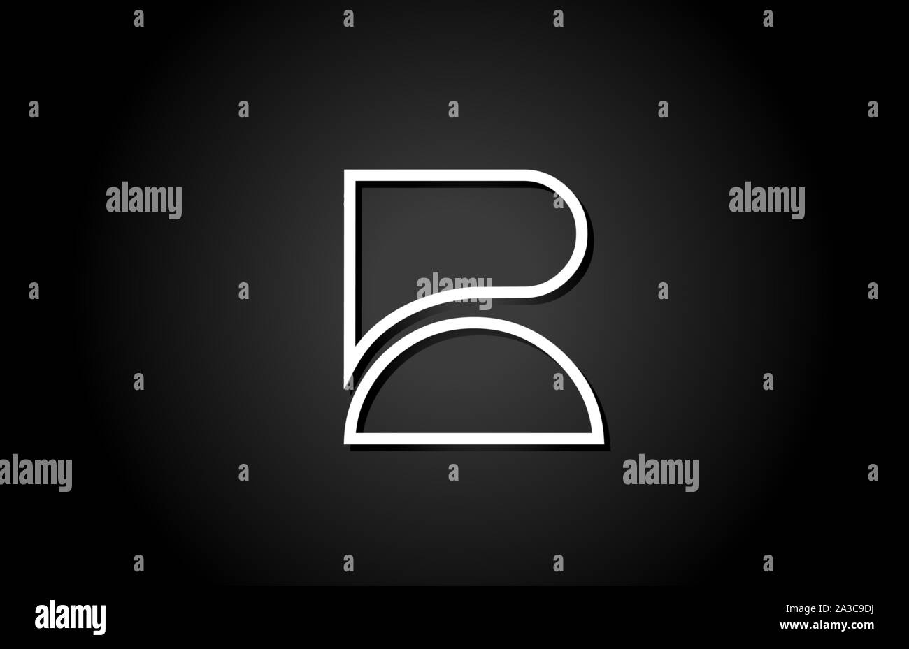 line black and white R letter logo alphabet for icon. Design suitable a ...