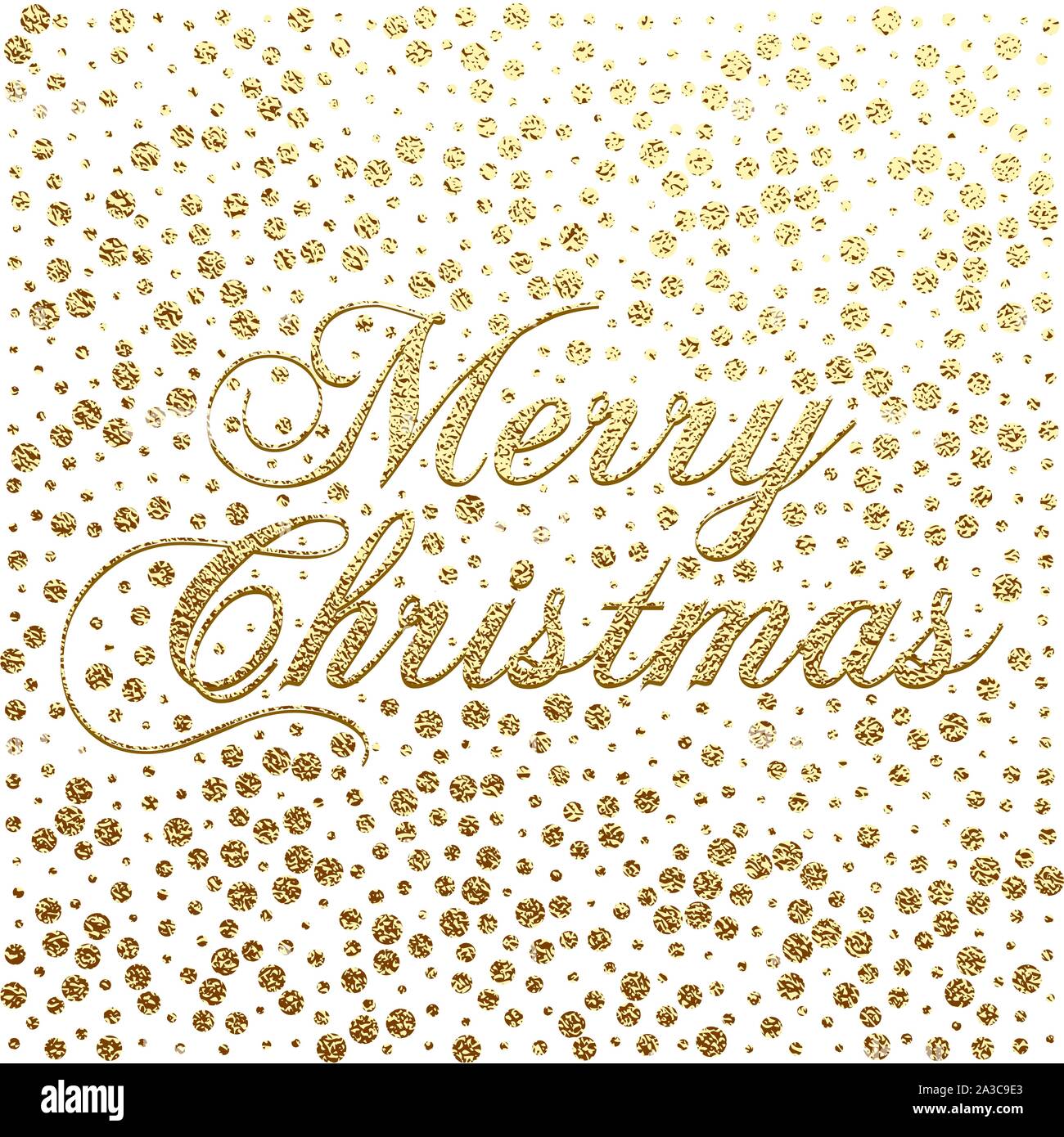 Merry Christmas gold glittering lettering design. Vector illustration ...