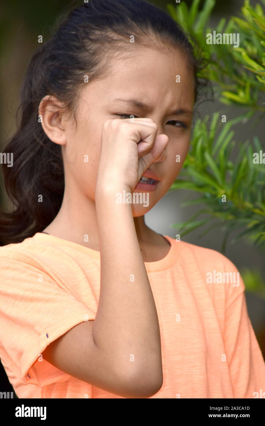 An A Crying Teenager Girl Stock Photo - Alamy
