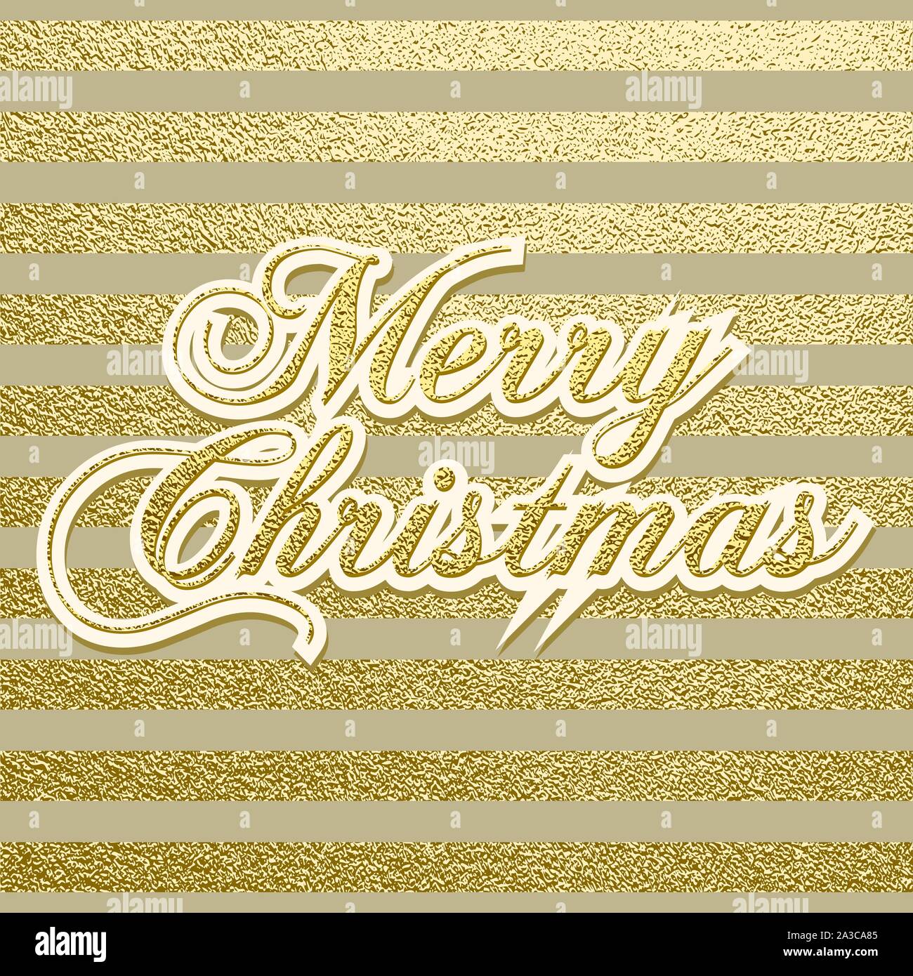 Merry Christmas gold glittering lettering design. Vector illustration ...