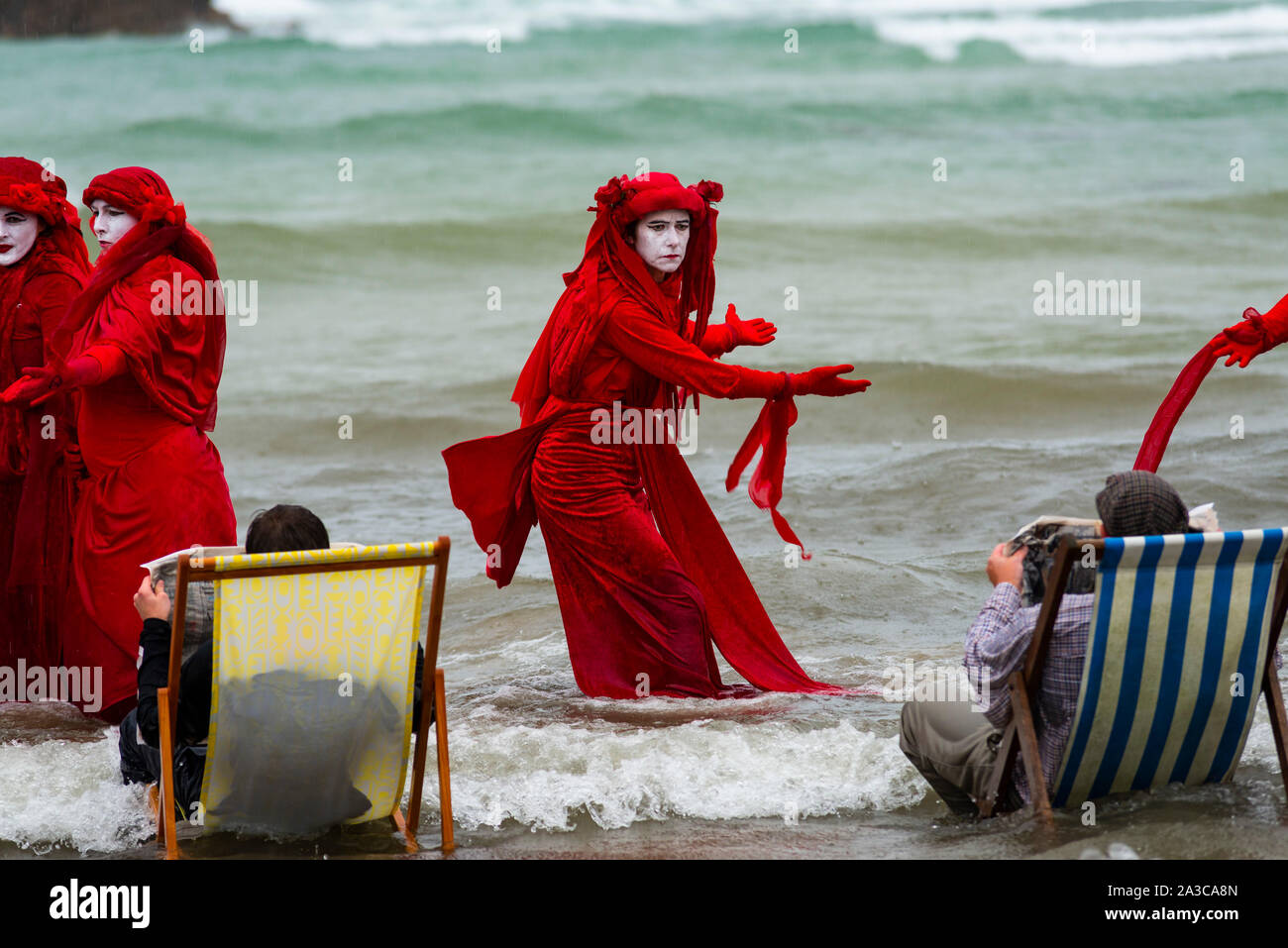 Members of Extinction Rebellion including the iconic Red Rebel Brigade ...