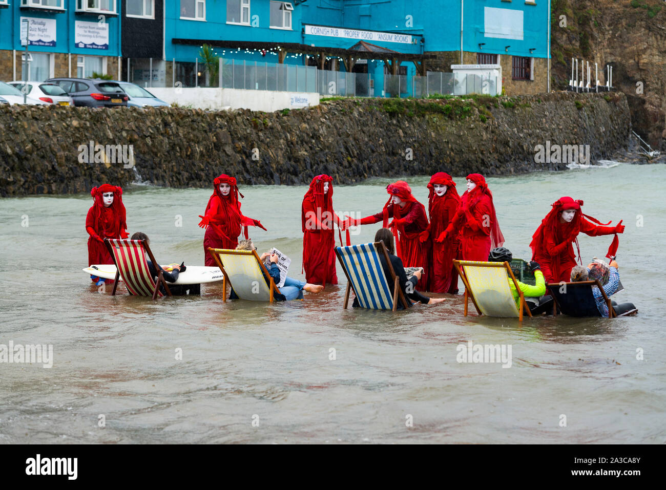 Members of Extinction Rebellion including the iconic Red Rebel Brigade ...