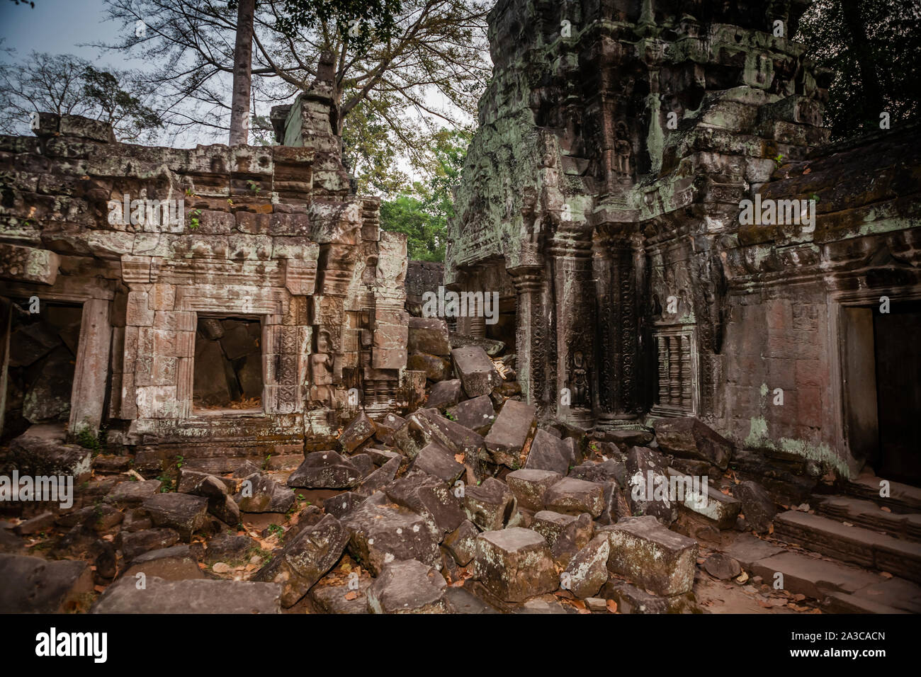 ancient ruins at the lost city of Angkor Wat in Cambodia Stock Photo ...