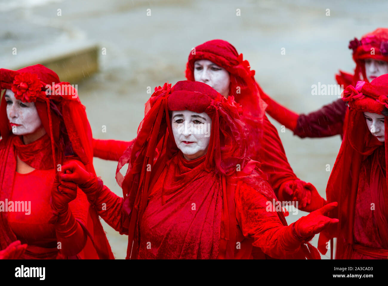 Members of Extinction Rebellion including the iconic Red Rebel Brigade ...