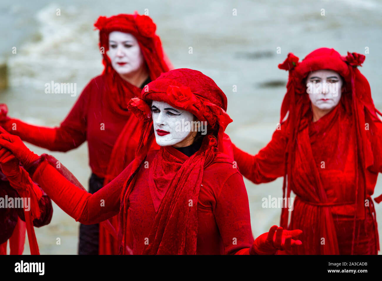 Members of Extinction Rebellion including the iconic Red Rebel Brigade ...
