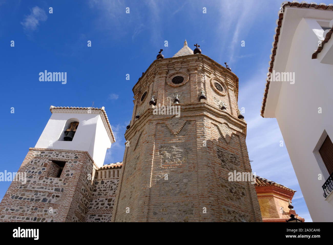 The white village of El Borge in Axarquia, Malaga, Andalucia, Costa del ...