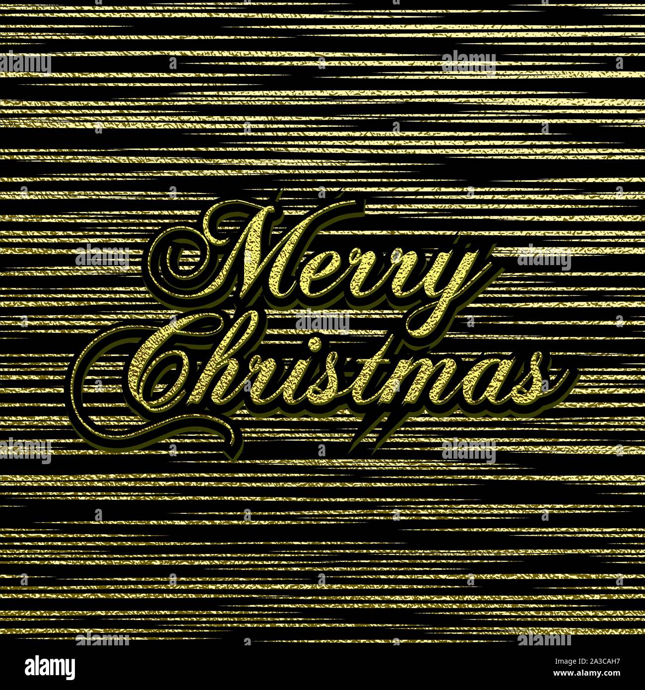 Merry Christmas gold glittering lettering design. Vector illustration ...
