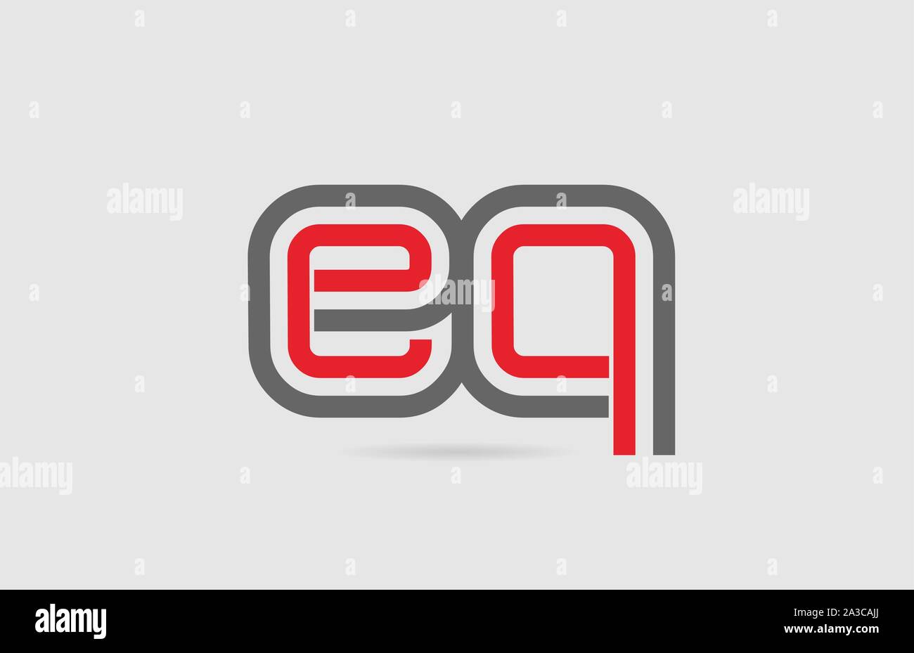 red grey alphabet letter logo combination EQ E Q for icon design ...