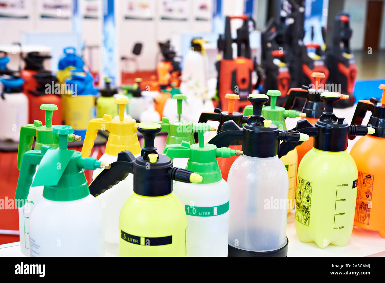 Sprays the fluid at a hardware store Stock Photo - Alamy