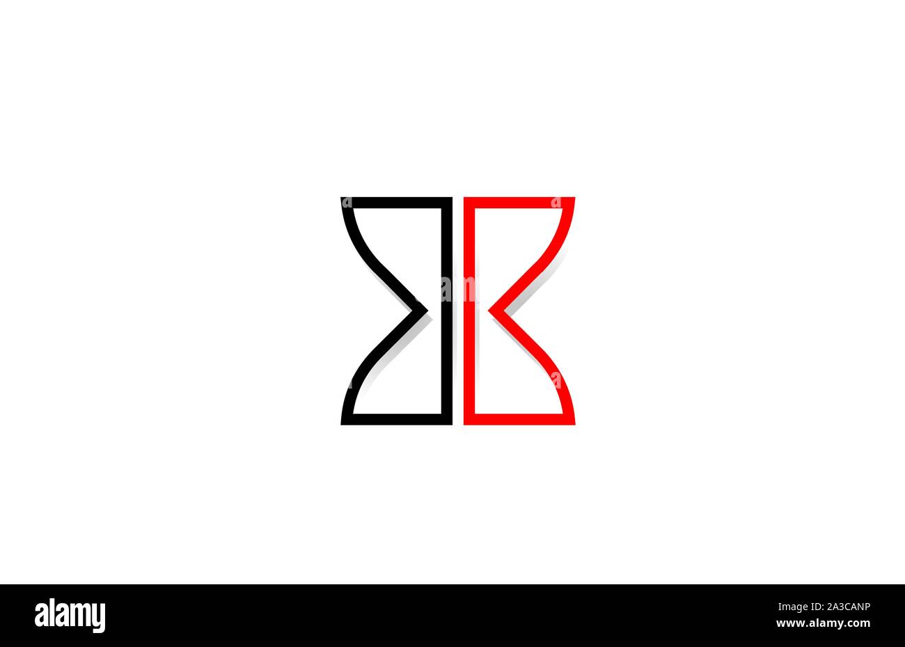 red black line X letter logo alphabet for icon design. For a logotype ...