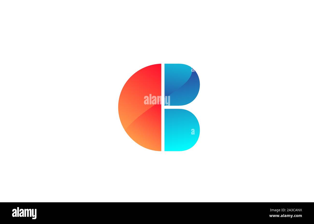 letter C orange blue alphabet for company logo design. Suitable for a ...