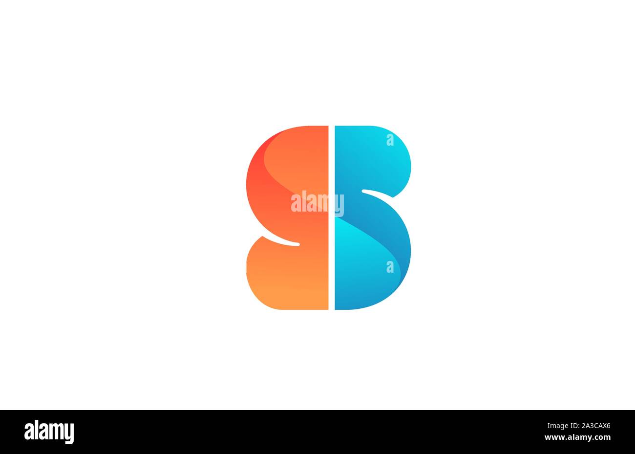 letter S orange blue alphabet for company logo design. Suitable for a ...