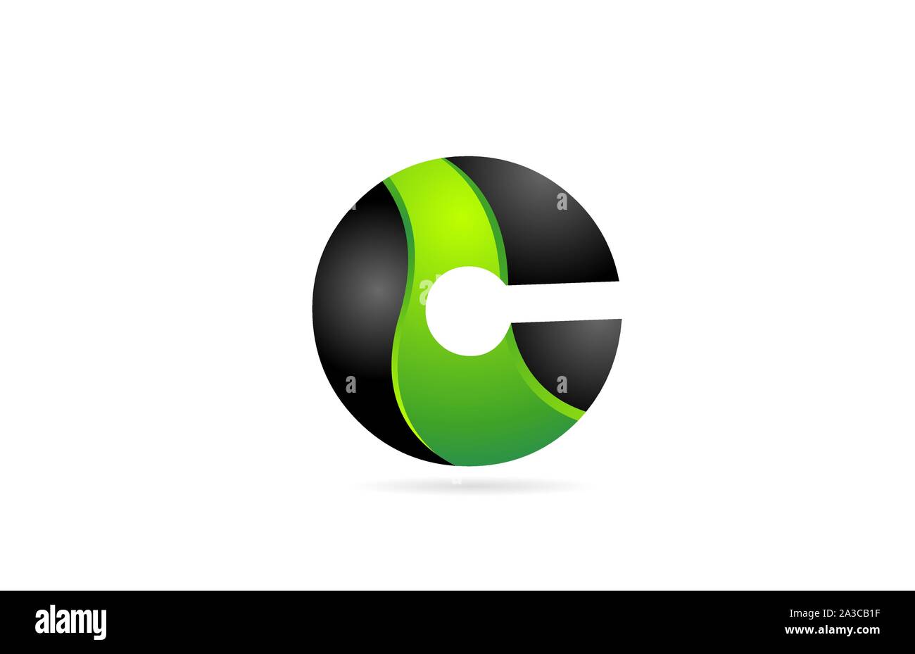 alphabet letter c black green for company logo icon design. Suitable ...