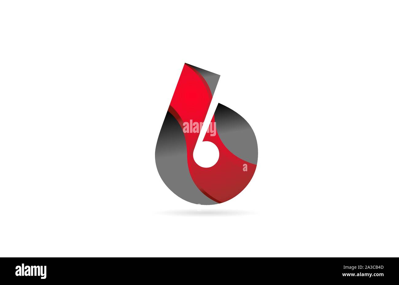 6 black grey red number for company logo icon design. Suitable for a ...