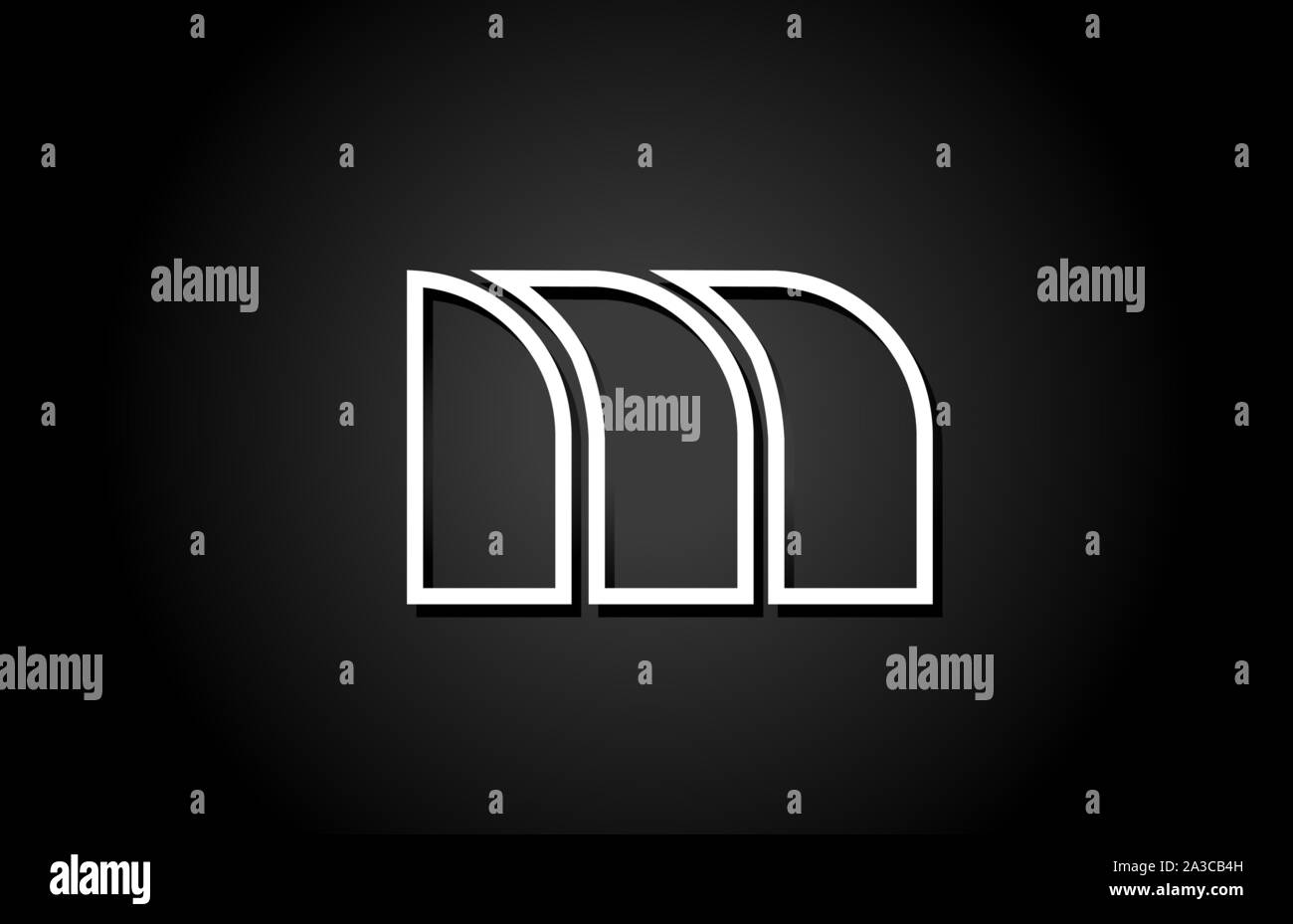 line black and white M letter logo alphabet for icon. Design suitable a ...