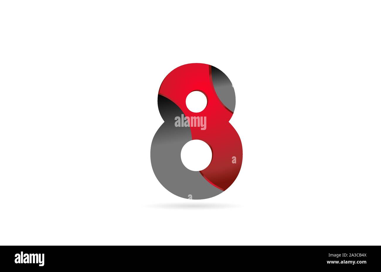 8 black grey red number for company logo icon design. Suitable for a ...