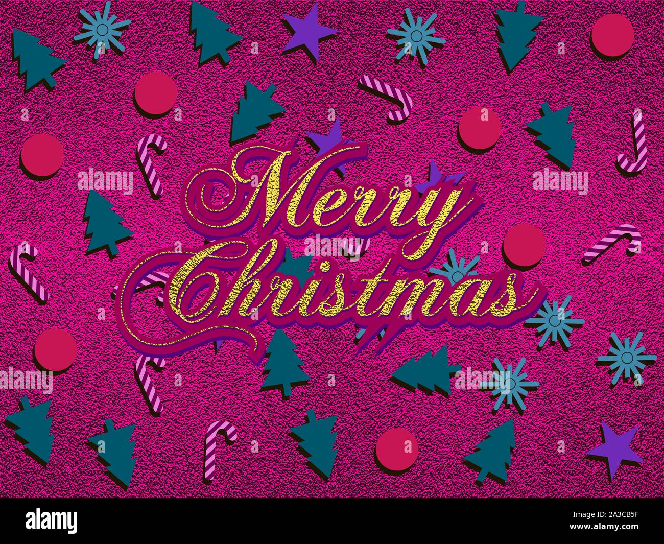 Merry Christmas gold glittering lettering design. Vector illustration ...