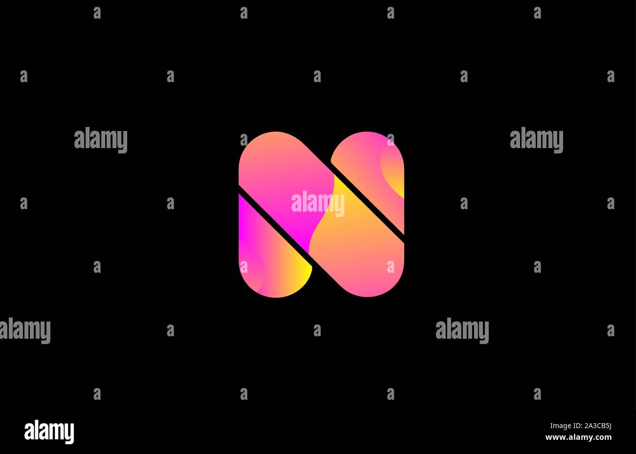 pink alphabet letter N for company logo icon design. Suitable for a ...