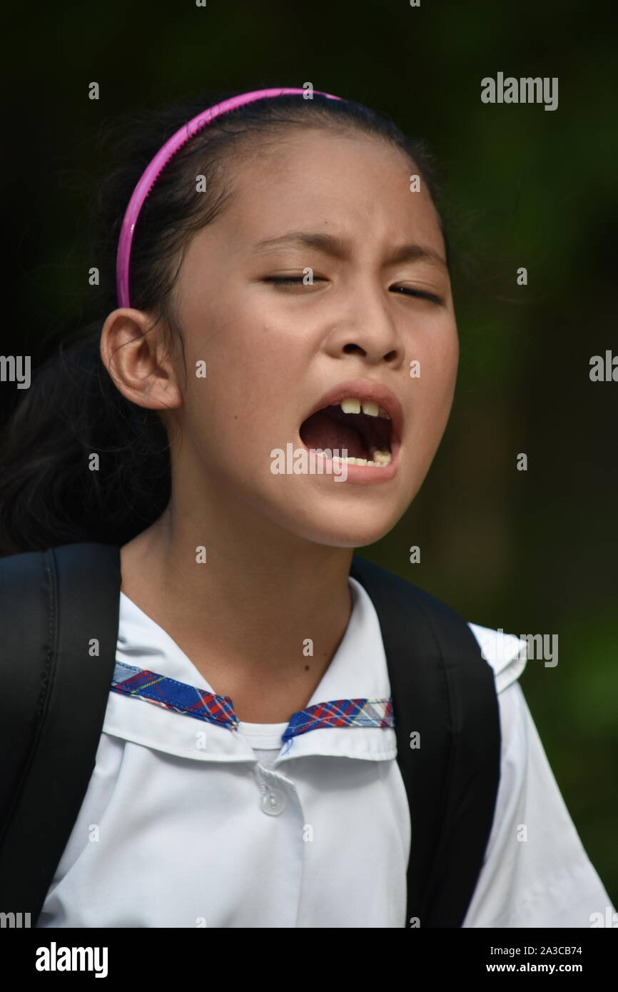An A Female Student Yelling Stock Photo - Alamy